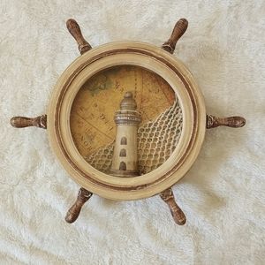 wall decor | Wall Decor | Vintage Set Of Two Ships Wheel And Boat ...